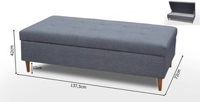 Rohová sedací souprava Aurelio (světle šedá) (s taburetkou) (P). 1031265