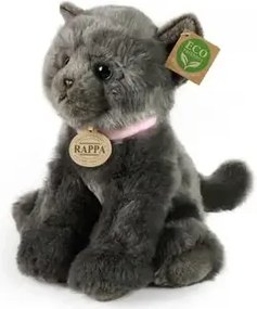 RAPPA Plyšová kočka šedá 25 cm / ECO-FRIENDLY / od 0 měsíců