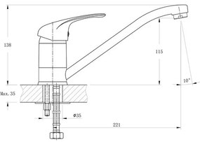 Aqualine 40 Dřezová baterie, chrom 52133