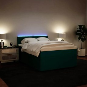 Box spring postel s matrací tmavě zelená 140x200 cm samet 3290067