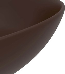 Koupelnové umyvadlo keramické tmavě hnědé kulaté 146984