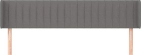 Čelo postele typu ušák tmavě šedé 163x16x78/88 cm textil 3119013