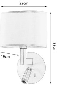 Brilagi - LED Nástěnná lampa DAYA 1xE14/40W/230V + LED/3W bílá/matný chrom