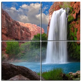 Obraz na plátně - Nádherný vodopád - čtverec 3226E (100x100 cm)