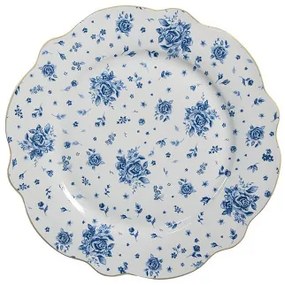 Porcelánový jídelní talíř BLUE ROSE BLOOMING Clayre &amp; Eef BRBFP