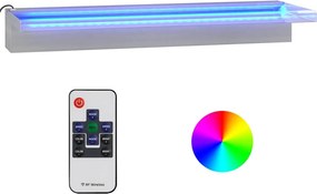 Přelivový vodopád s RGB LED osvětlením nerezová ocel 60 cm 151410