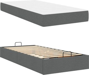Rám postele s matrací 2 ks Tmavě Šedá textil 3399446