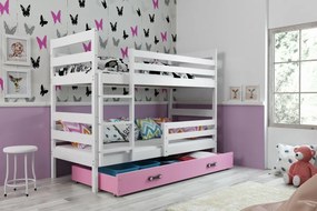 BMS Group Dětská patrová postel Eryk - Bílá/růžová - 200x90