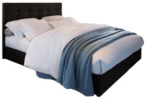 Kontinentální postel 140 cm Karen (tmavě hnědá) (s matrací a úložným prostorem). 1046603