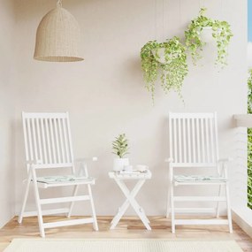 vidaXL Podušky na zahradní židli 2 ks 40x40x3 cm látka oxford [361029] Barva: Bílo-zelená