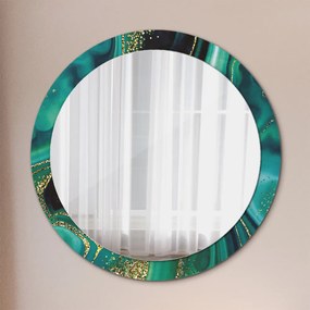 Kulaté dekorativní zrcadlo Emerald marble fi 90 cm