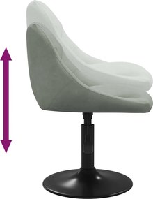 Barová židle světle šedá samet 335316