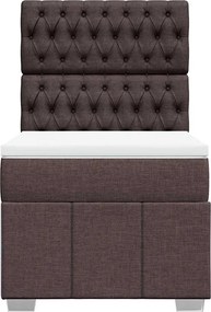 Box spring postel s matrací tmavě hnědá 90x200 cm textil 3291561