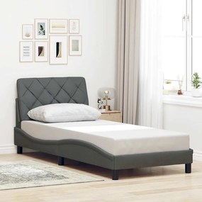 Rám postele bez matrace tmavě šedá 90 x 190 cm textil 3310567