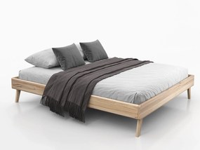 Dřevěná buková postel bez čela 140x200 Beskyd 04 Přírodní Buk