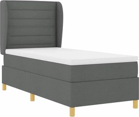 Postel s boxspringem s matrací Tmavě šedá 200 x 80 cm textil 3340656