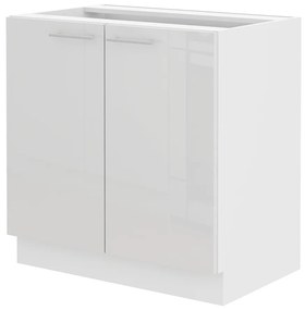 Dolní kuchyňská skříňka pod dřez Lavera 80 ZL 2F BB (bílá + lesk bílý). 1032333