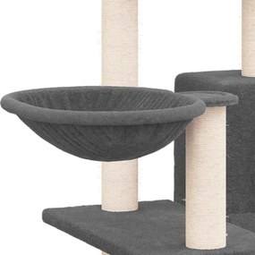 Škrabadlo pro kočky se sisalovými sloupky tmavě šedé 82 cm 171668