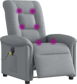 Elektrické masážní polohovací křeslo světle šedé textil 3303244
