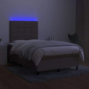 Box spring postel s matrací a LED taupe 120 x 200 cm textil 3134865