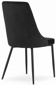 Jídelní set 1+4, černý stůl v dekoru dub zlatý MADO 120x80cm a černá sametová jídelní židle IMOLA