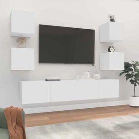vidaXL 6dílný set TV skříněk kompozitní dřevo [3114258] Barva: Bílá