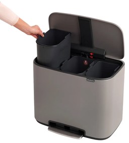 Brabantia Bo pedálový koš 3 x 11 L minerální šedá 121524