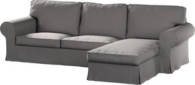 Potah na pohovku IKEA Ektorp 2-místná s lenoškou barva šedá látka pletený vzor