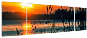Obraz - Západ slunce nad jezerem (170x50 cm)