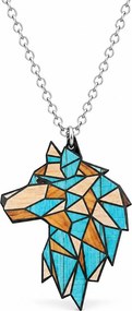 AMADEA Dřevěný přívěsek na krk vlk, 4x3 cm, český výrobek