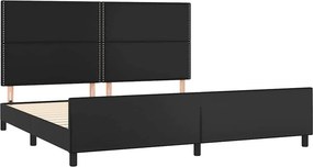 Rám postele s čelem černý 200x200 cm umělá kůže 3125530