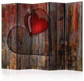 Paraván - Srdce na dřevěném pozadí II 225x172