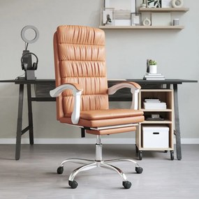 vidaXL Polohovací kancelářská židle umělá kůže [349653] Barva: Hnědá