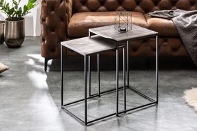 Konferenční stolek Elements 2SET stříbrno-černý
