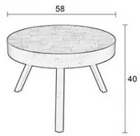 Stolek SURI coffee table, medium, černé dřevo White Label Living 2300261