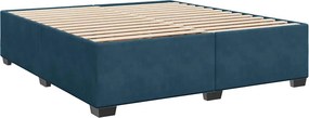 Box spring postel s matrací modrá 200 x 200 cm samet 3286412
