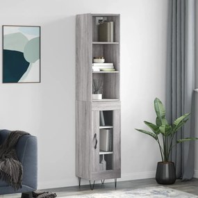vidaXL Skříň highboard 34,5 x 34 x 180 cm kompozitní dřevo [3189886] Barva: šedá sonoma