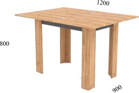 VerDesign LILY rozkládací jídelní stůl, kraft zlatý-antracit