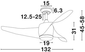 Stropní ventilátor Breeze s dálkovým ovládáním
