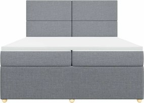 Box spring postel s matrací světle šedá 200 x 200 cm textil 3294456