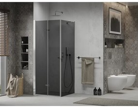Mexen Lima skládací sprchový kout 70 x 70 cm, Grafitově černá, Chromovaná - 856-070-070-01-40
