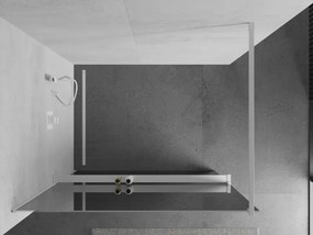 Mexen Kioto+, sprchová zástěna Walk-In s poličkou a věšákem 140 x 200 cm, 8mm sklo vzor zrcadlo, bílý profil, 800-140-121-20-50