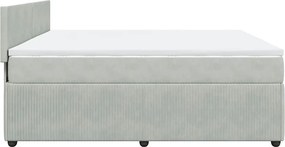 Box spring postel s matrací světle šedá 180x200 cm samet 3290100