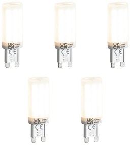 Sada 5 G9 3-stupňových stmívatelných LED žárovek opálových 4,5W 500 lm 4000K
