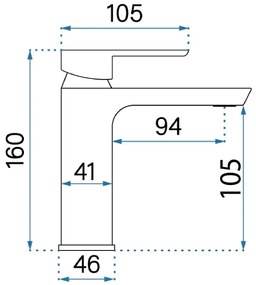 Rea Argus, umyvadlová baterie h-160, měděná matná, REA-B3005