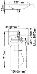 Elstead KL-BRINLEY-MP-OZ - Lustr na lanku BRINLEY 1xE27/60W/230V antracit