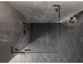 Mexen Lunar, L sklápěcí sprchový kout levý 70 x 70 cm, 8mm čiré sklo, profil grafit broušený, 834L-070-070-66-00-L
