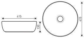 Novoterm Keramické umyvadlo na desku NV-KR-98 bílá kamenina