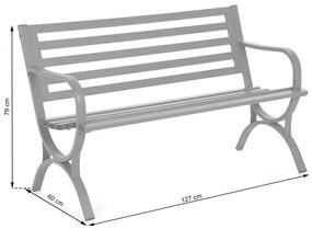 Zahradní kovová lavička GH746318 šedá