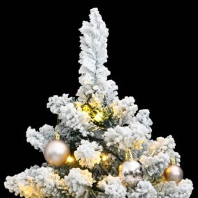 Umělý sklápěcí vánoční stromek se 150 LED a koulemi 150 cm